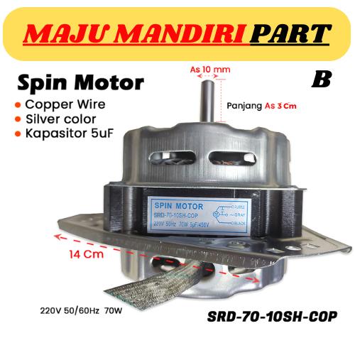 Jual DINAMO SPIN/PENGERING TEMBAGA MESIN CUCI MEREK SHARP AS 10MM SRD-70-10SH-COP (B) | Shopee ...