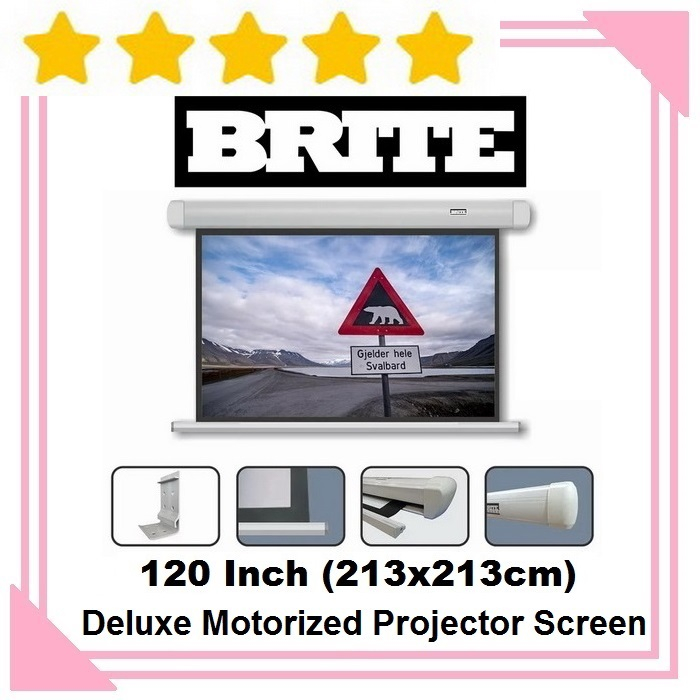 Jual Brite Deluxe Motorized Projector Screen 120 Inch Layar Proyektor ...
