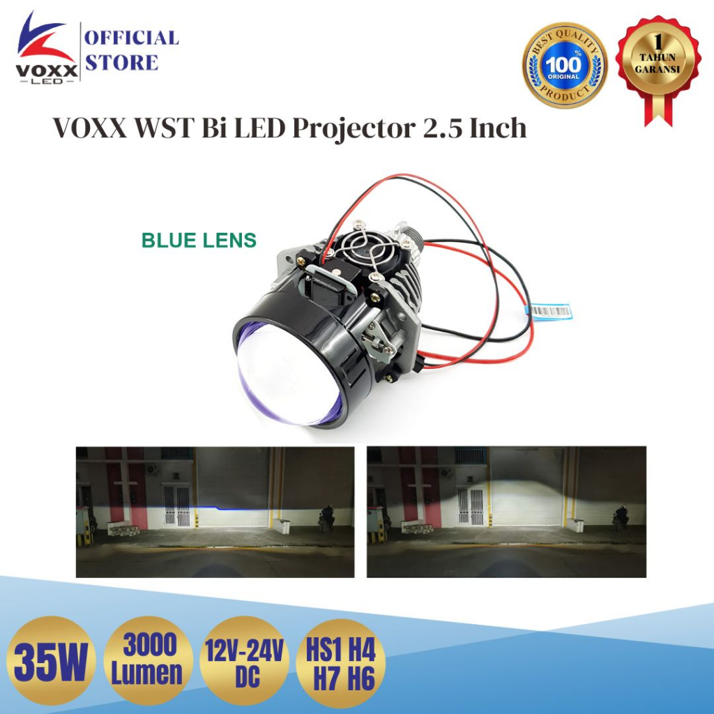 Jual VOXX LED Lensa BiLED Projector BlueLens 35W Projie LED Hi-Lo 2.5 ...