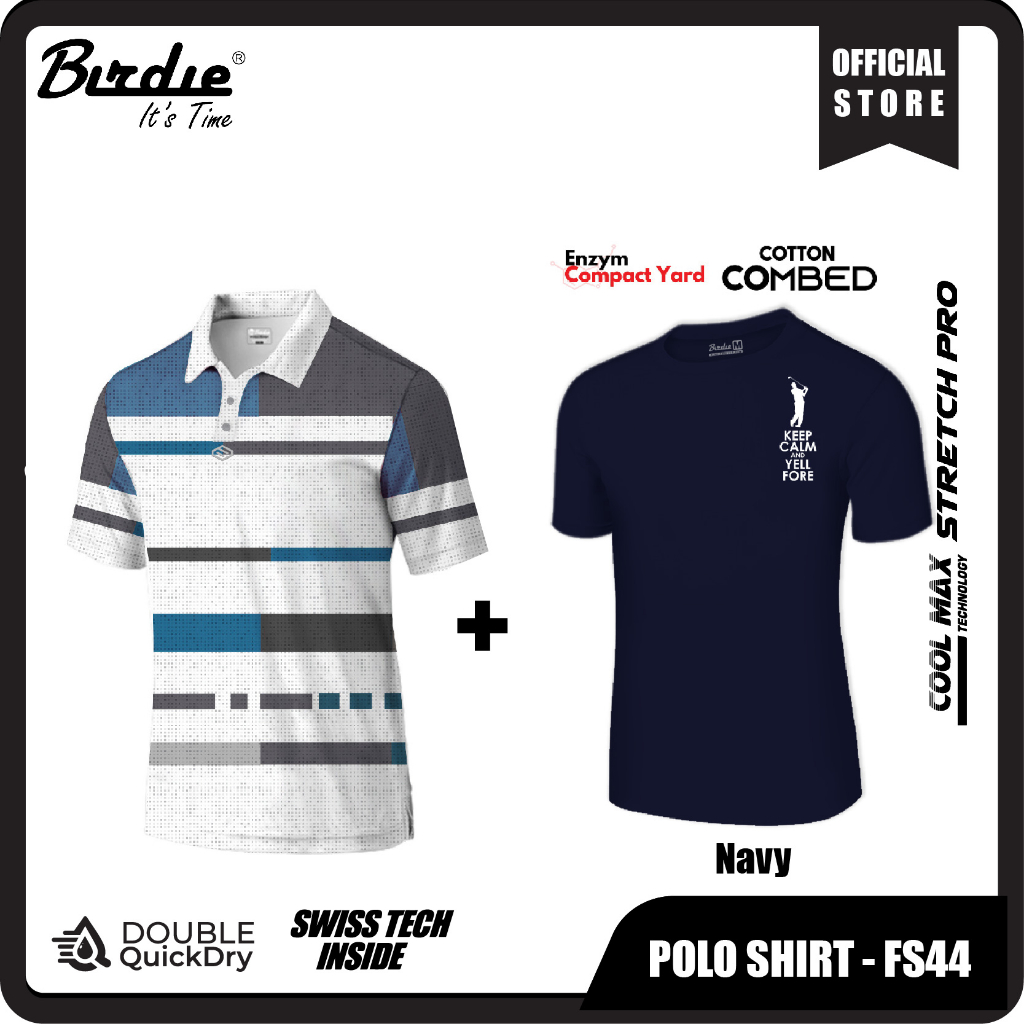 Jual Baju Polo Shirt Golf Polyester Dry Fit CoolMax FS44 Birdie | Shopee Indonesia