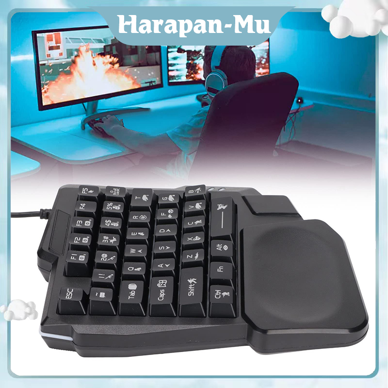 Jual Keyboard Single Hand Semi Mechanical 35 Keys Keyboard Gaming ...