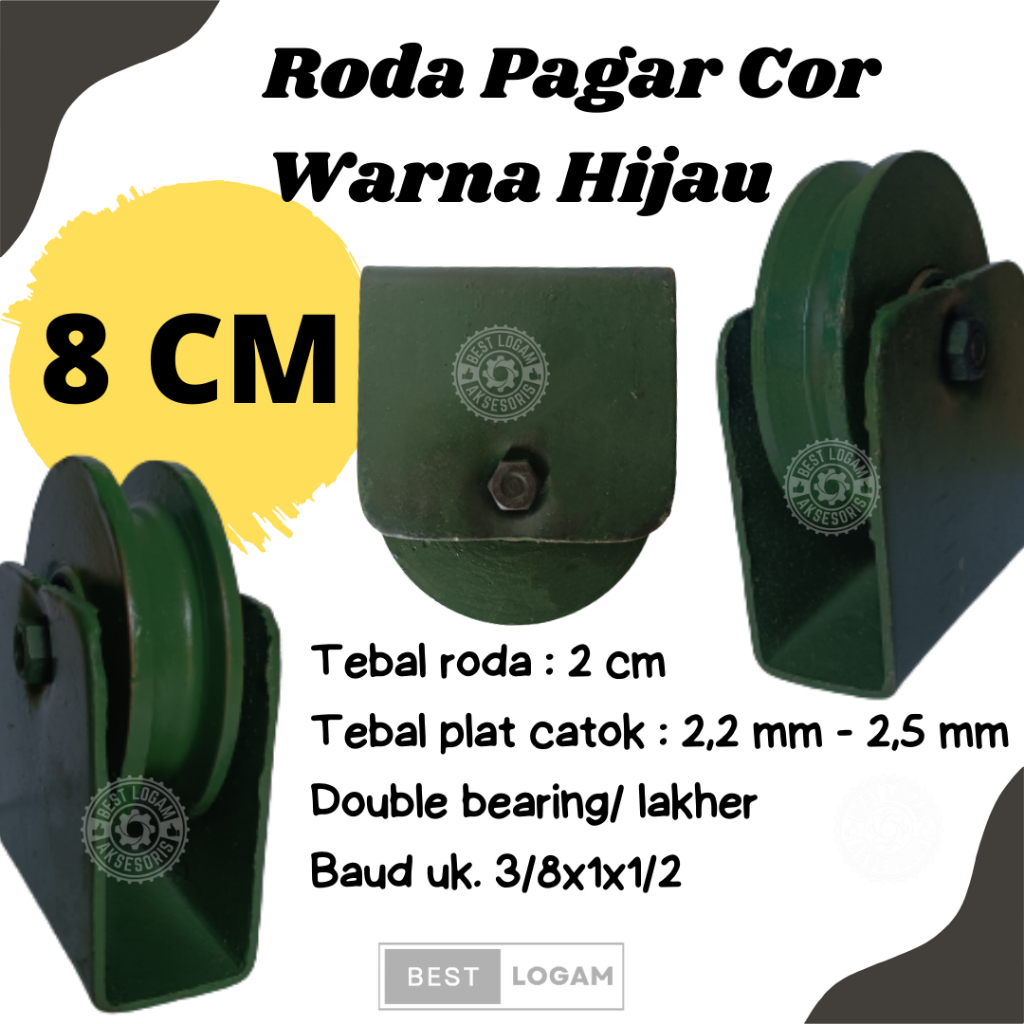 Jual Roda Pagar Besi Cor Ukuran 8 cm Warna Hijau Bentuk Bulat & Siku ...