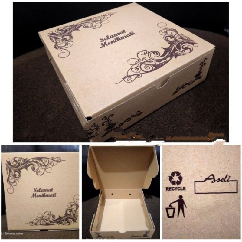 Jual [1 Lembar] DUS /BOX NASI UK 20*20 CM DUS R10K COKLAT E FFLUTE ...