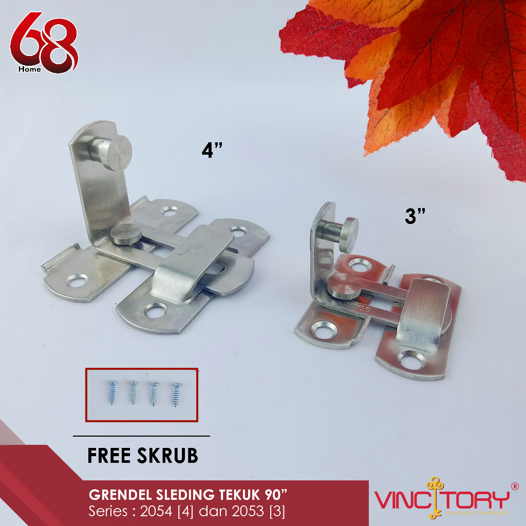 Jual Grendel Tekuk VINCITORY Stainless / Grendel Pintu Geser Sliding ...