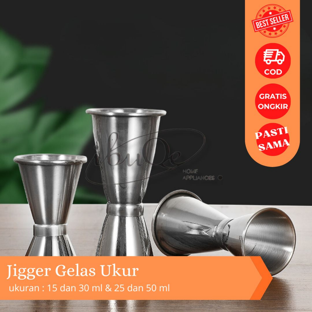 Jual JIGGER GELAS UKUR STAINLESS BARTENDER DOUBLE SHOT GELAS TAKAR ...