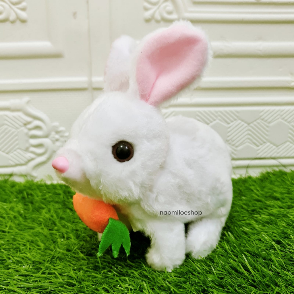 Jual Mainan boneka kelinci wortel bulu bisa bergerak mainan anak ...