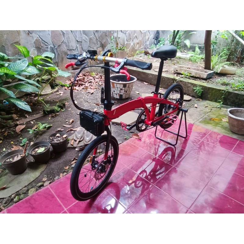Jual Sepeda lipat Element Ecosmo 7 - Merah | Shopee Indonesia