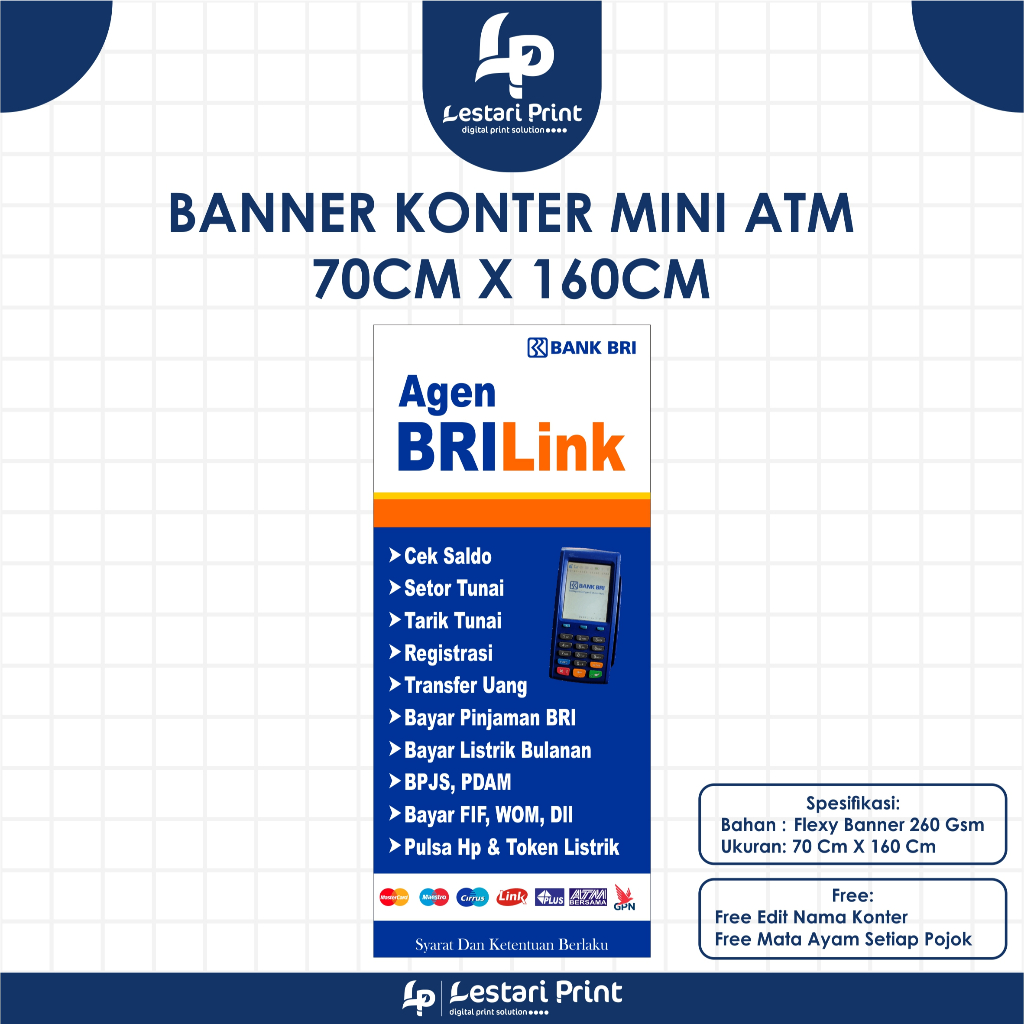 Jual SPANDUK BRILINK 70CM X 160CM / SPANDUK AGEN BRILINK / BANNER AGEN ...