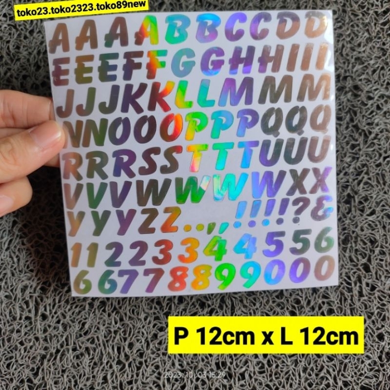 Jual stiker huruf abjad abc sticker cutting motor stiker nama alfabet ...
