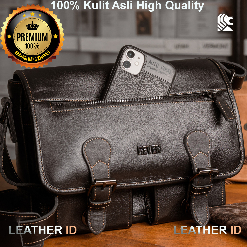 Jual Tas Selempang Cowok Kulit Asli 100% Sling Bag Bahu Pria Model ...