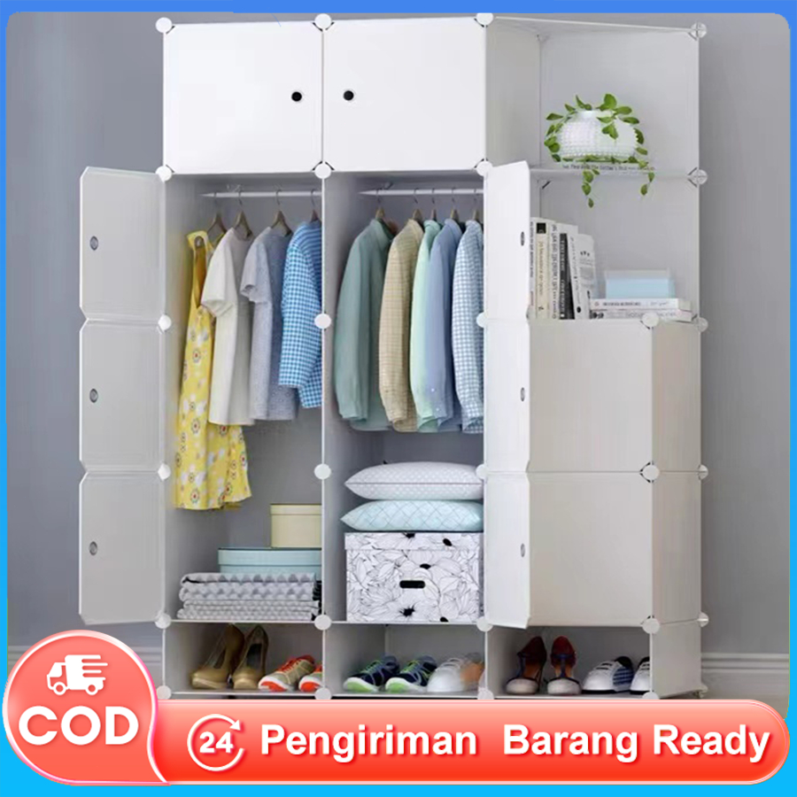 Jual Lemari Pakaian Plastik Lemari Susun Portable Tempat Penyimpanan ...