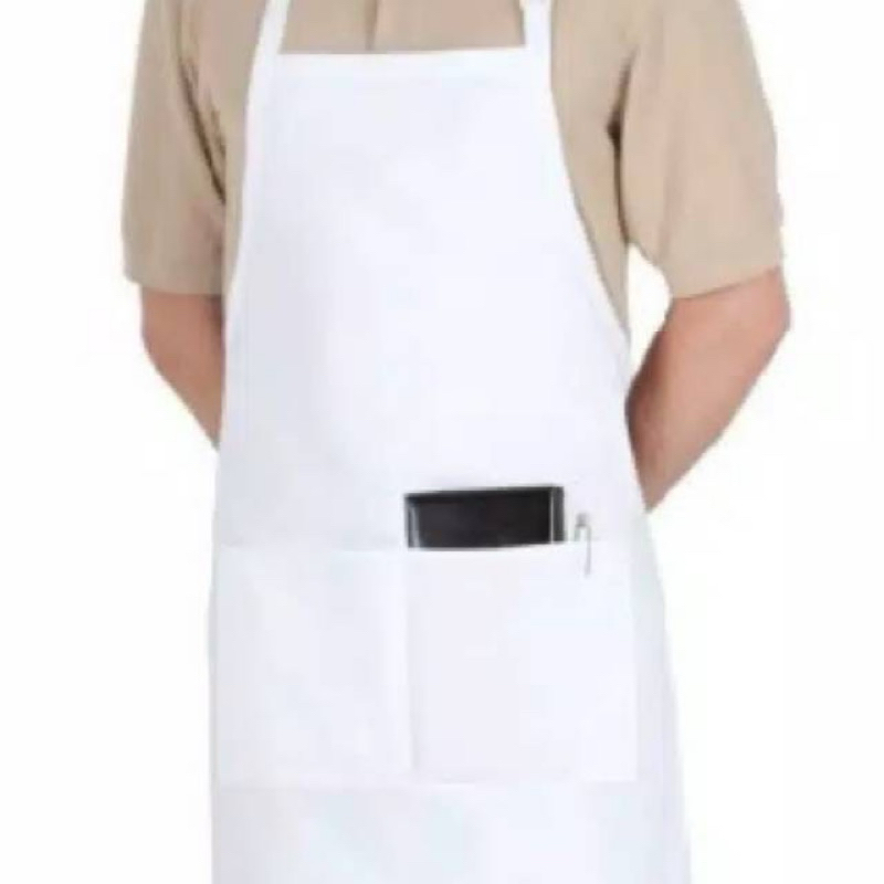 Jual APRON PUTIH POLOS BAHAN DRILL | Shopee Indonesia