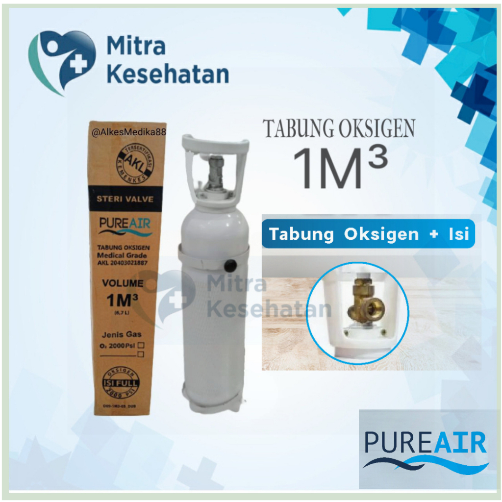 Jual Tabung Oksigen MEDIS 1m3 Pure Air OKSIGEN Medical Grade Isi Full | Shopee Indonesia