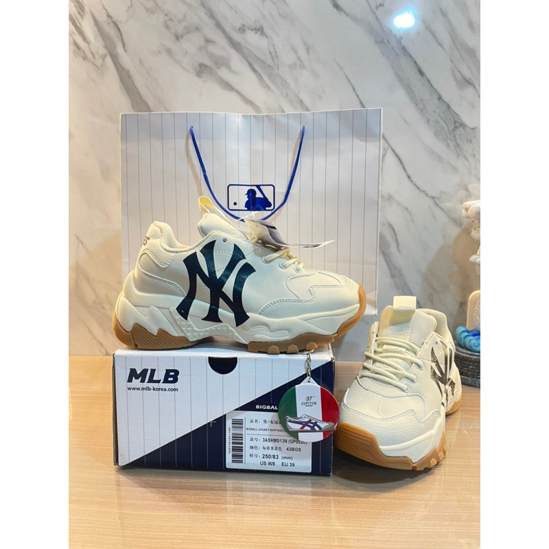 Jual Sepatu MLB Bigball Chunky A New York Yankess Beige Gum | Shopee ...