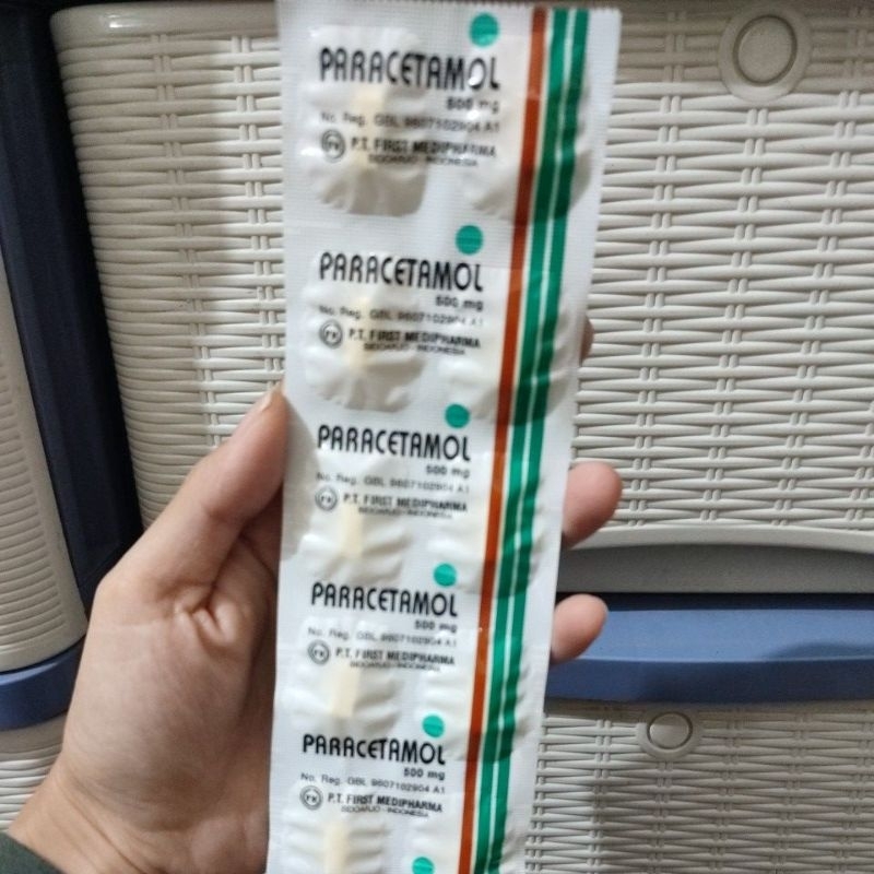 Jual Paracetamol 500mg strip 10 kaplet Sakit kepala gigi demam flu ...