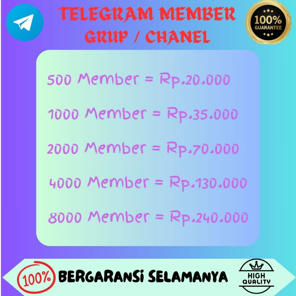 Jual Telegram Grup / Chanel Member - Bergaransi Permanen | Shopee Indonesia