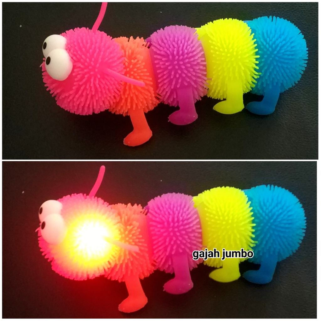 Jual Mainan Jelly Ulat Pelangi Pencet Pencetan Squishy Puffer Ball Anak ...