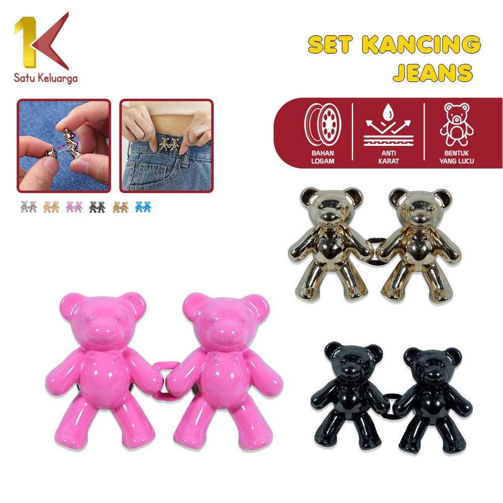 Jual Satu Keluarga Kancing Pengecil Jeans Beruang P611 Set Kancing ...
