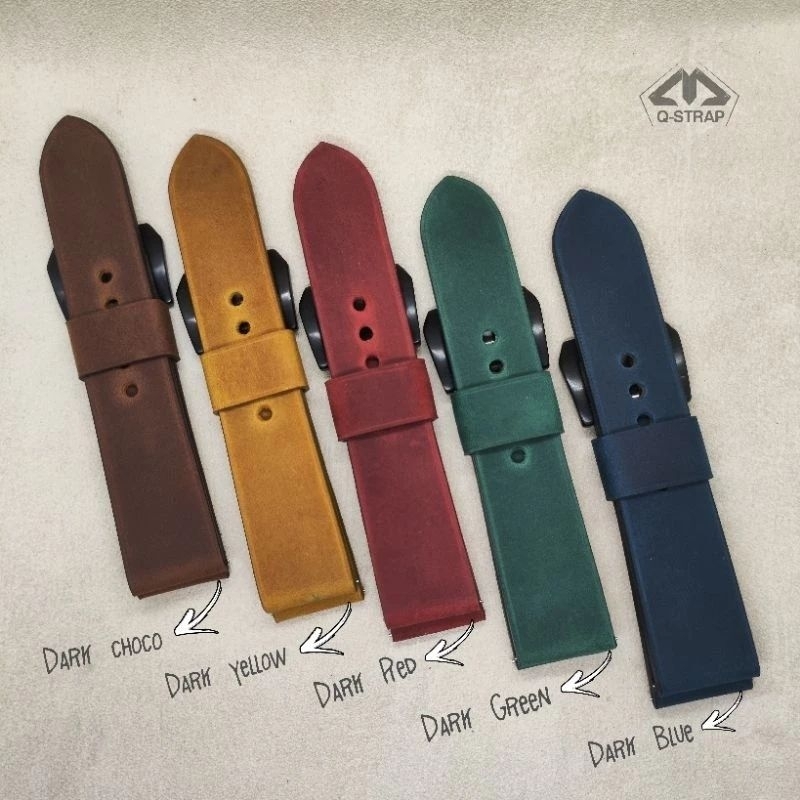 Jual strap kulit jam tangan crazy horse quick release/tali jam tangan ...