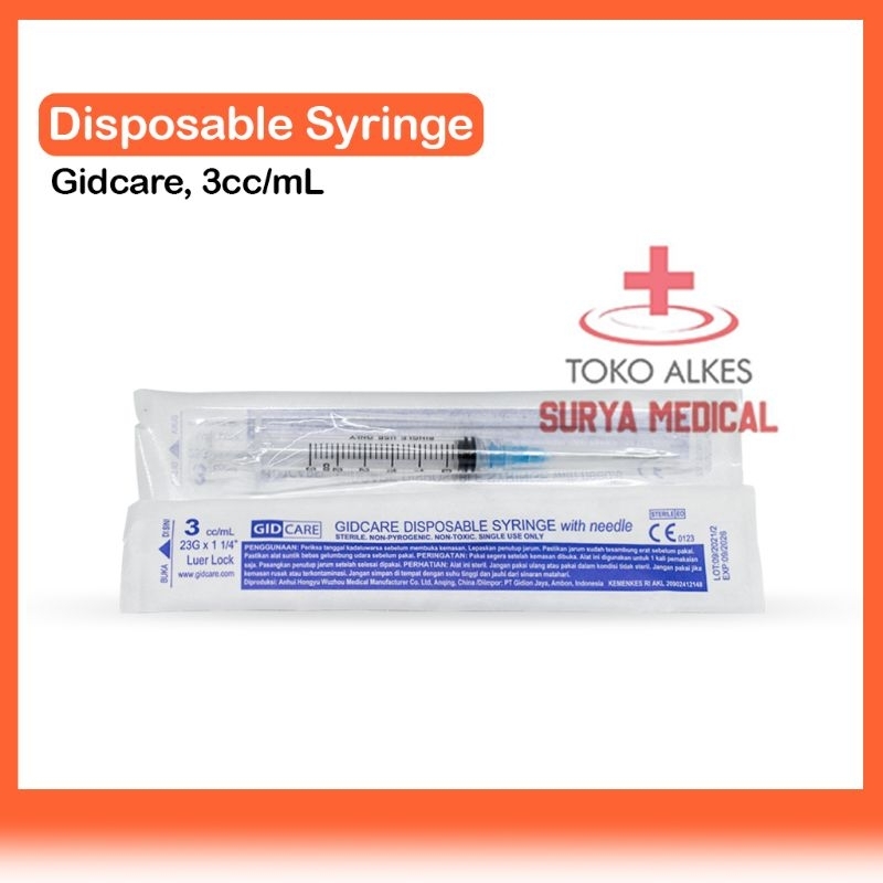 Jual Spuit With Needle | Syringe Disposable Gidcare Satuan | Shopee ...