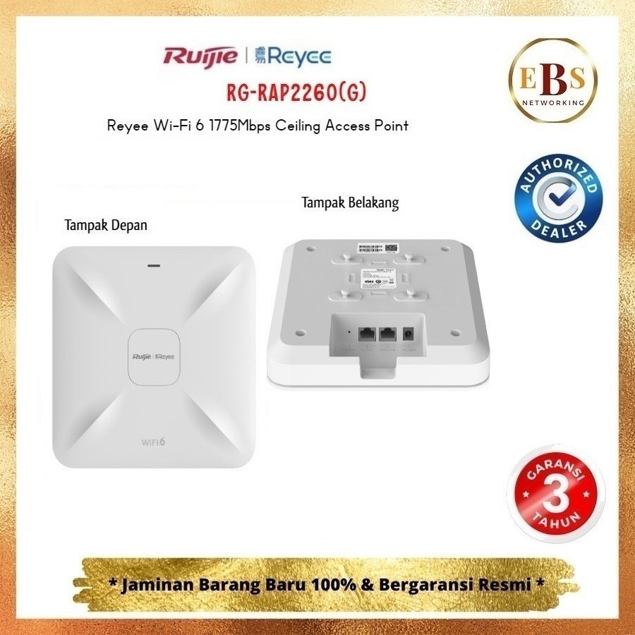 Jual Ruijie RG-RAP2260(G) WiFi 6 Dual Band Ceiling Access Point RAP2260 ...