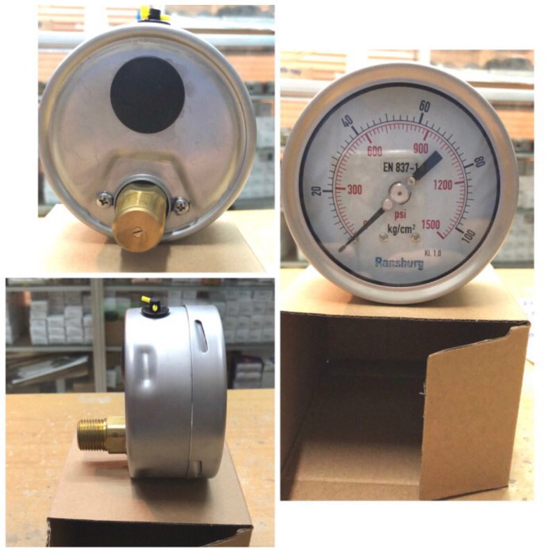 Jual pressure gauge manometer 4 inci Ransburg rws 0110 Lower Back 1/2 ...