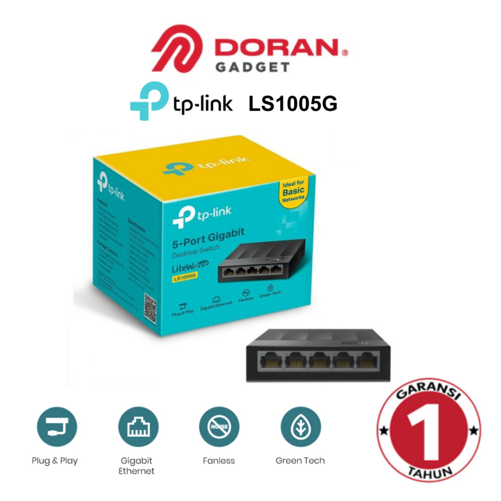 Jual Tp-Link LS1005G 5-Port Gigabit 10/100/1000Mbps Desktop Switch ...