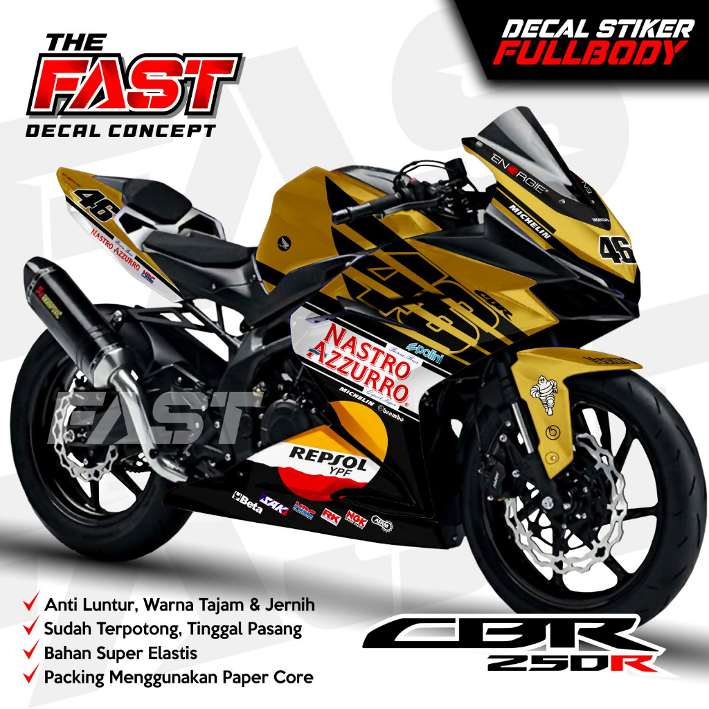 Jual Striping Honda CBR 250 RR Fullbody Nastro Azzuro / Lis Stiker ...