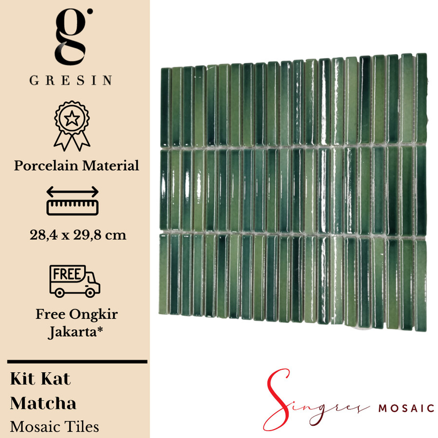 Jual Matcha Kitkat Singres Mosaic Tiles | Mosaic Keramik | Shopee Indonesia