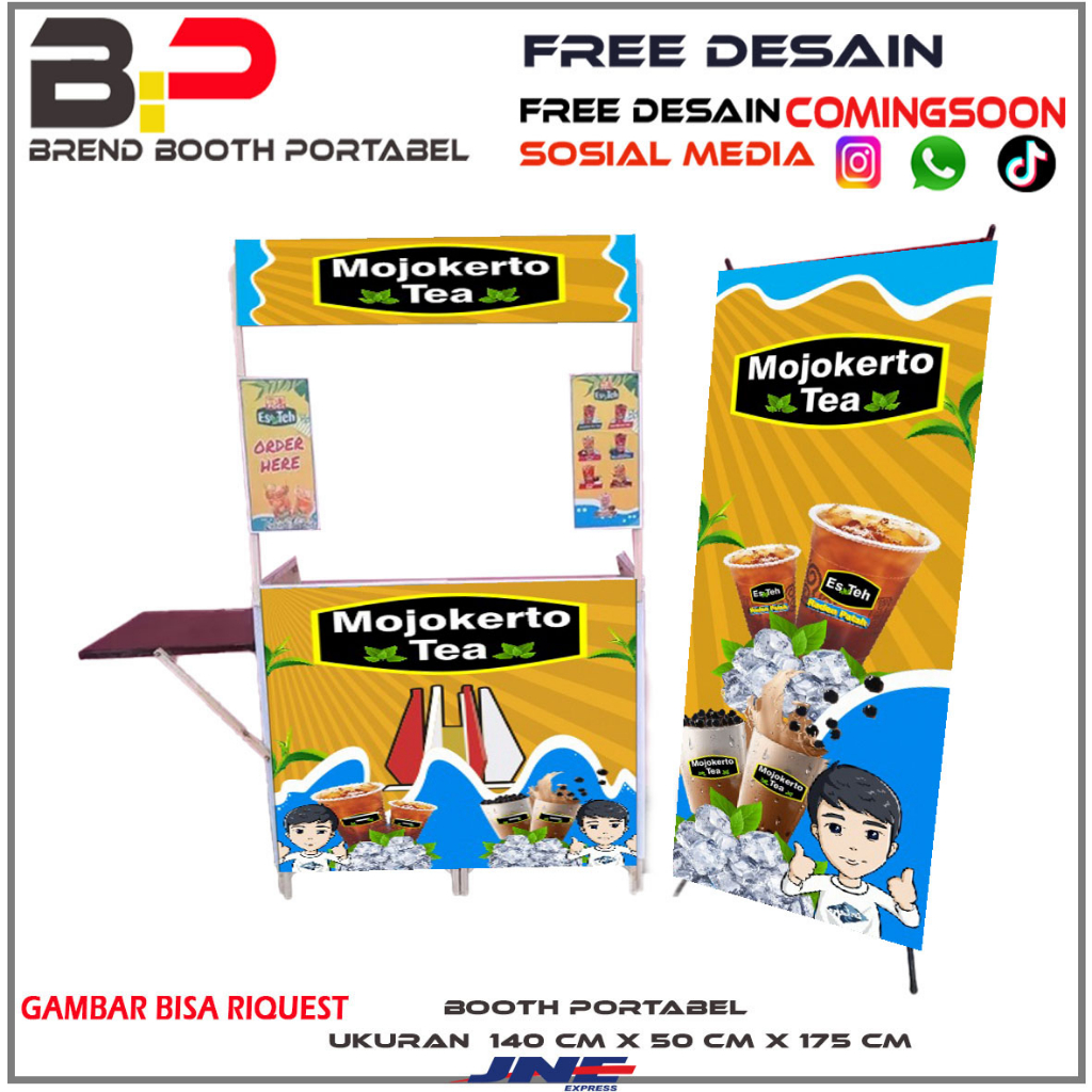 Jual Booth Portable 140 x 50 x 175 / Gerobak Lipat / Meja Jualan ...