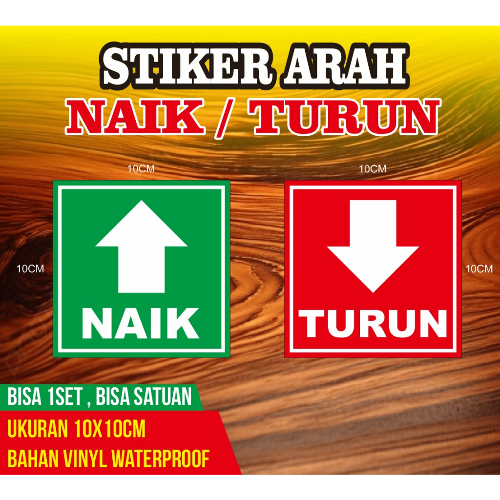 Jual stiker arah naik turun / stiker naik turun | Shopee Indonesia