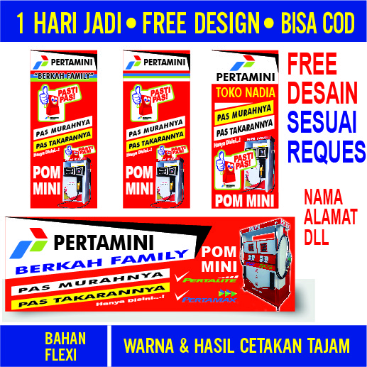 Jual SPANDUK POM MINI/PERTAMINI (FREE DESIGN sesuai REQUEST) | Shopee ...