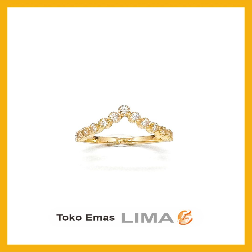 Jual Cincin Aurel Listring Boba Emas Muda Kuning 6K American Diamond Toko Emas Lima Fashion Gold ...