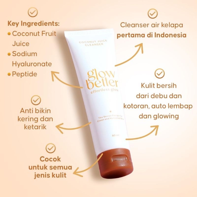 Jual Glow Better - Coconut Juice Cleanser 80ml | Shopee Indonesia