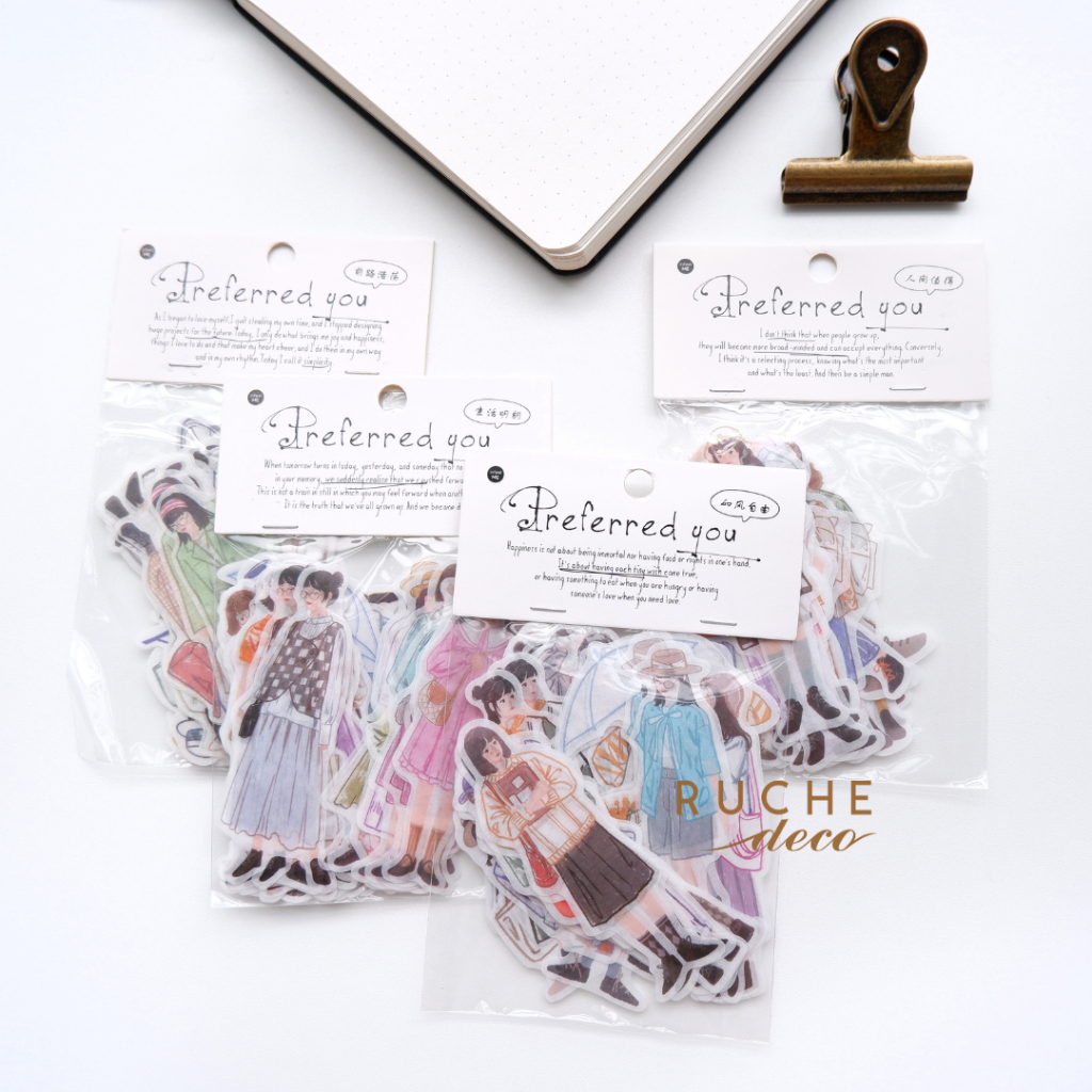 Jual RUCHE DECO - People Sticker Pack 1 / People Sticker Set / OOTD ...