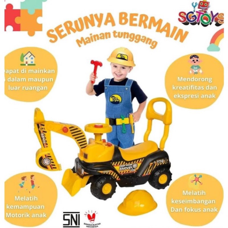 Jual (FREE ONGKIR) TERMURAH !!! MAINAN MOBIL DORONG EXCAVATOR BEKO MPS ...