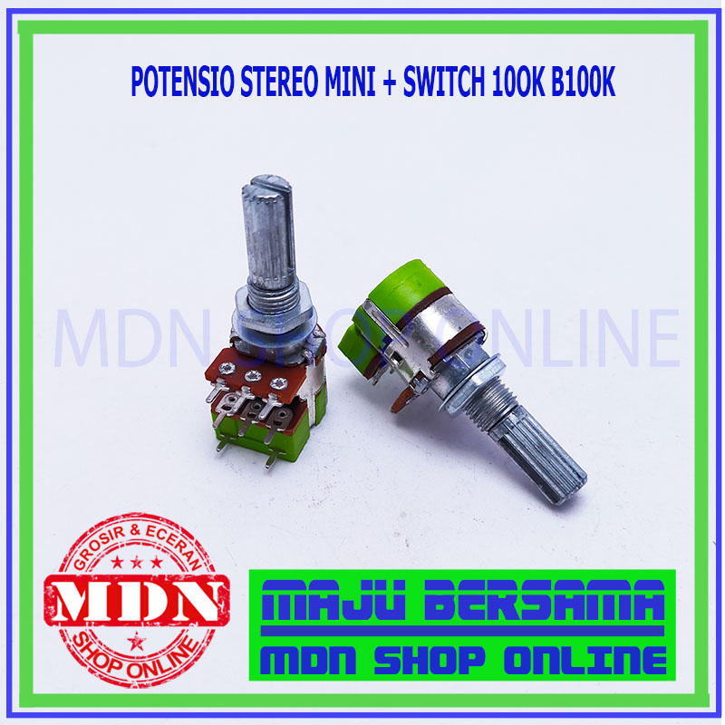 Jual Potensio stereo 100k b100k mini + switch | Shopee Indonesia