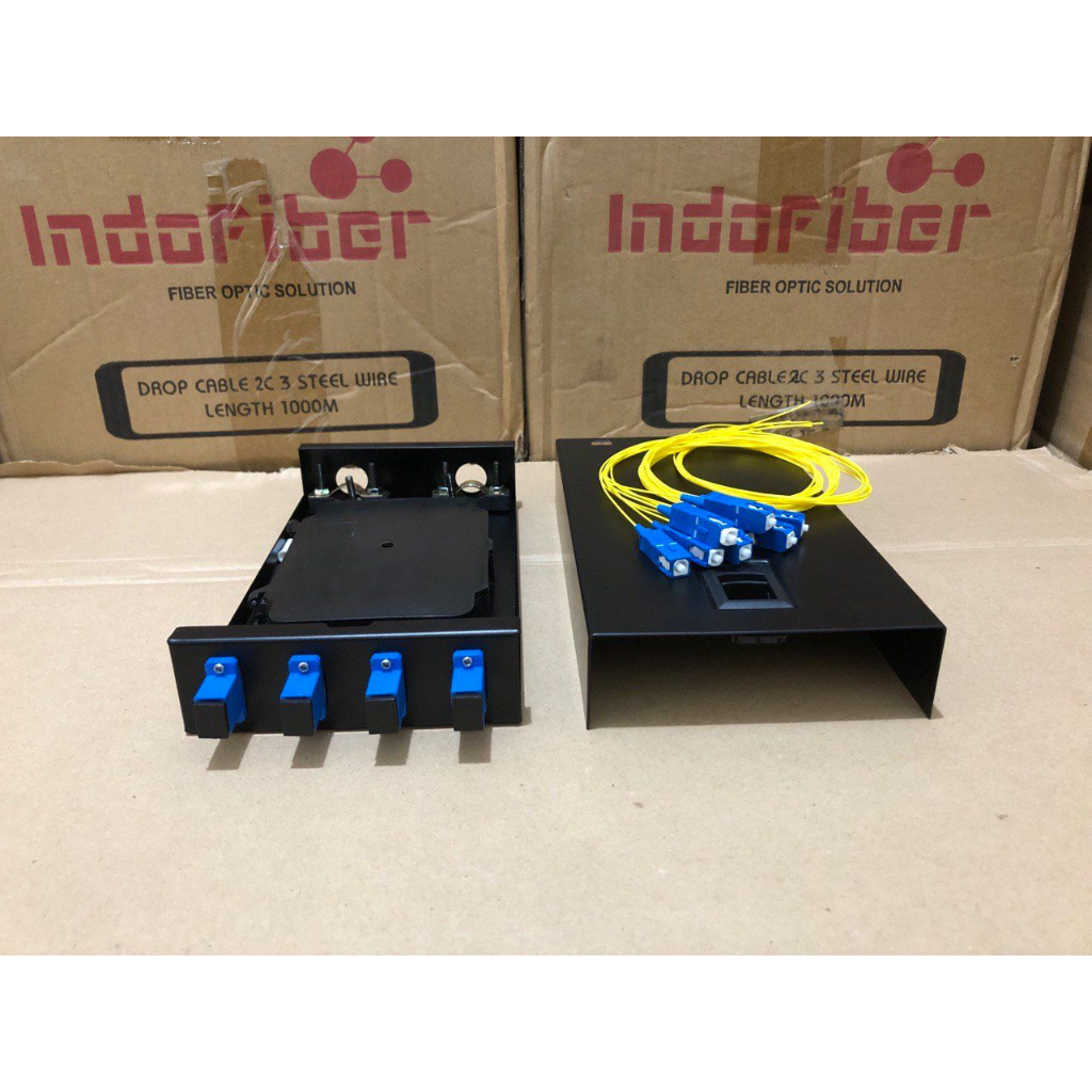 Jual mini OTB 4 Core SC lengkap / Roset FO Besi 4 core /wallmount FO 4 ...