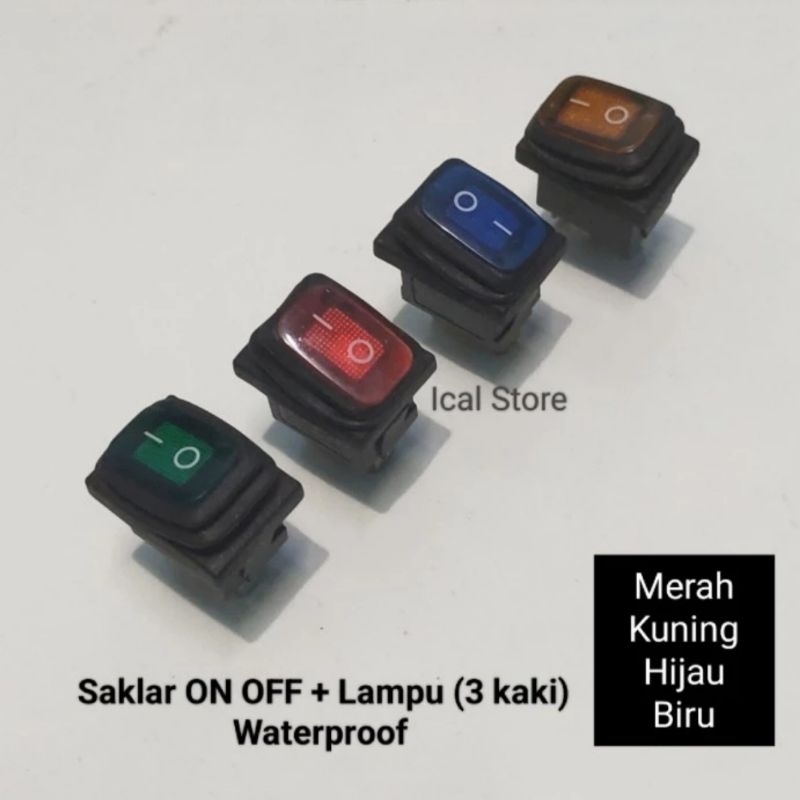 Jual Saklar Rocker Kotak ON OFF Lampu AC 220V Waterproof 3 Kaki Switch ...