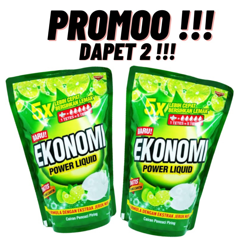 Jual EKONOMI 650ml x 2pcs SABUN CUCI PIRING | Shopee Indonesia