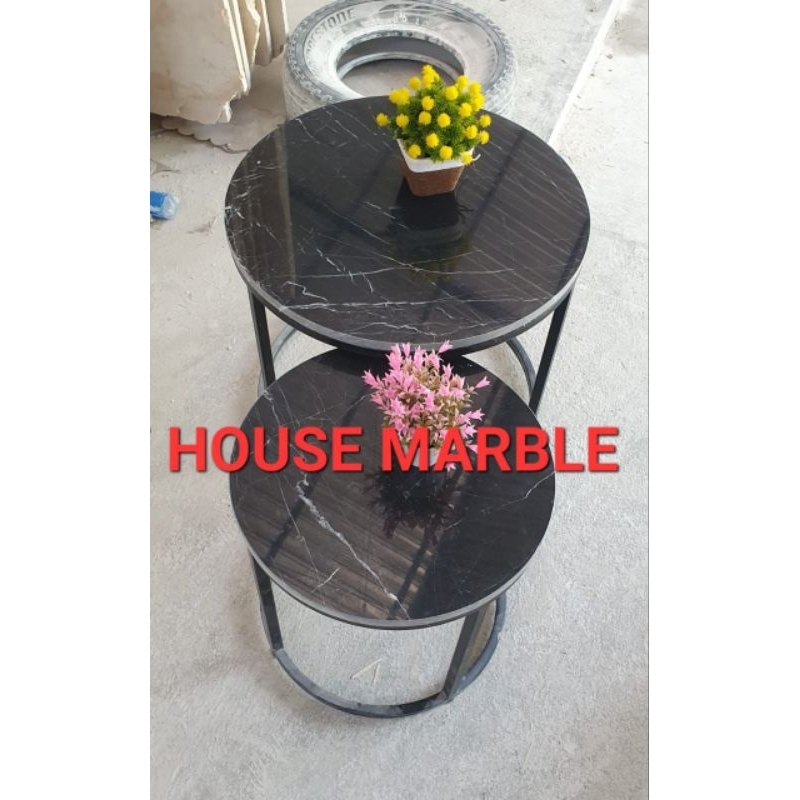Jual meja tamu marmer hitam asli manhantan/nero marquina | Shopee Indonesia