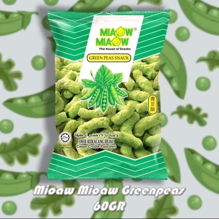 Jual Miaow Miaow Green Peas Snack - Snack Kacang Polong 60 gr Halal ...