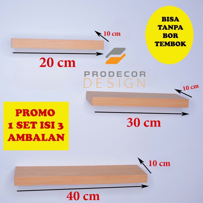 Jual Prodecor - RAK DINDING MELAYANG NATURAL ECER Promo Rak dinding ...