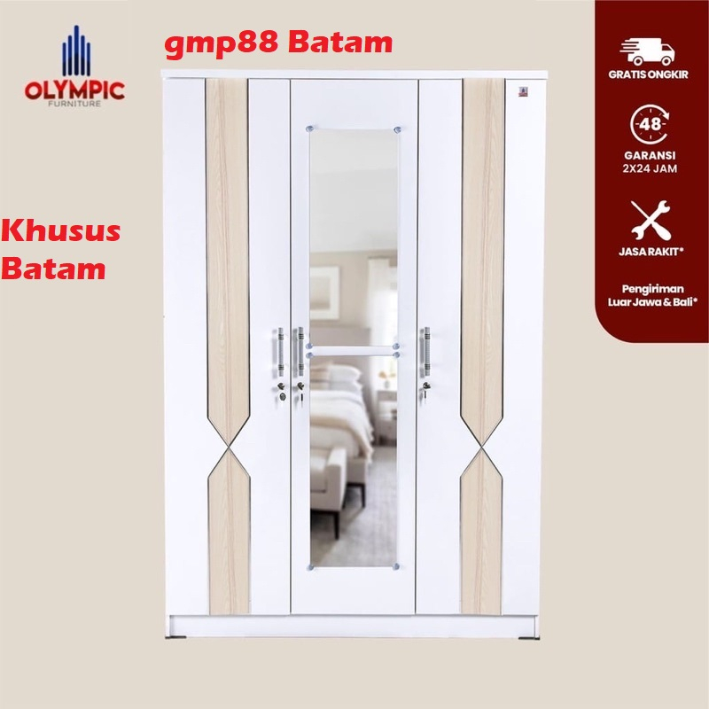 Jual OLYMPIC LP SEAMUS 3P LEMARI PAKAIAN 3 PINTU (BATAM) | Shopee Indonesia