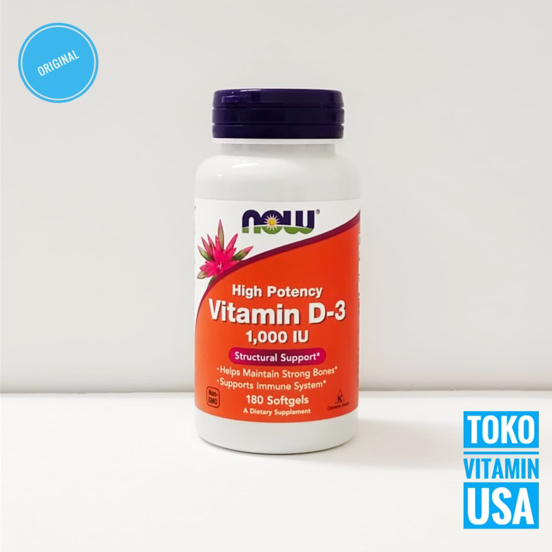 Jual Now Foods Vitamin D3 1000iu 180 Softgels Now Vitamin D3 1000 iu | Shopee Indonesia