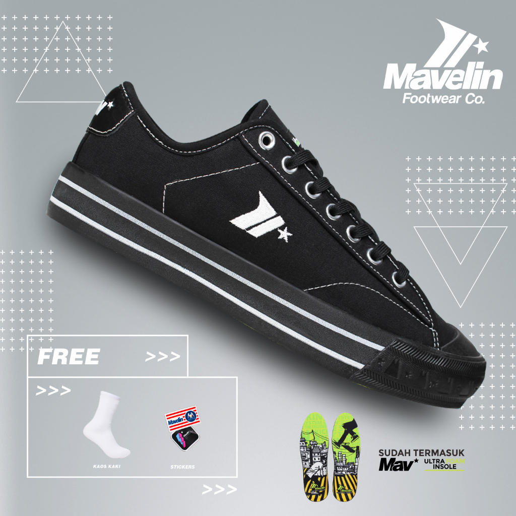 Jual Mavelin Nitro Low Black Oreo - Sepatu Sneakers Casual Pria Wanita ...