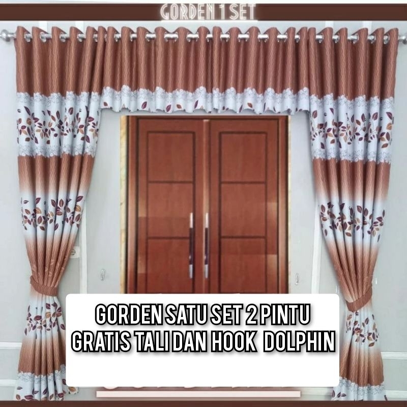 Jual Gorden Satu Set Model Dua Pintu Tengah Gordyn Blackout Loster Poni ...
