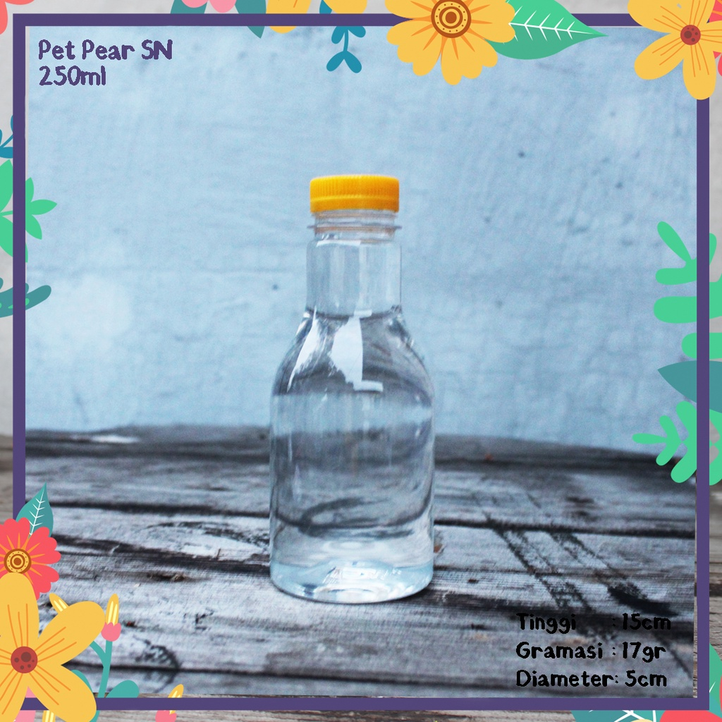 Jual BOTOL PLASTIK PET PEAR 250ML SN (10 PCS) KEMASAN MINUMAN KOPI JUS ...