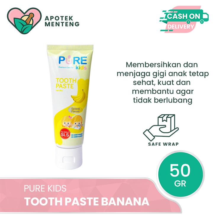 Jual Pure Kids Toothpaste Banana 50 Gram - Pasta Gigi Anak Tanpa ...