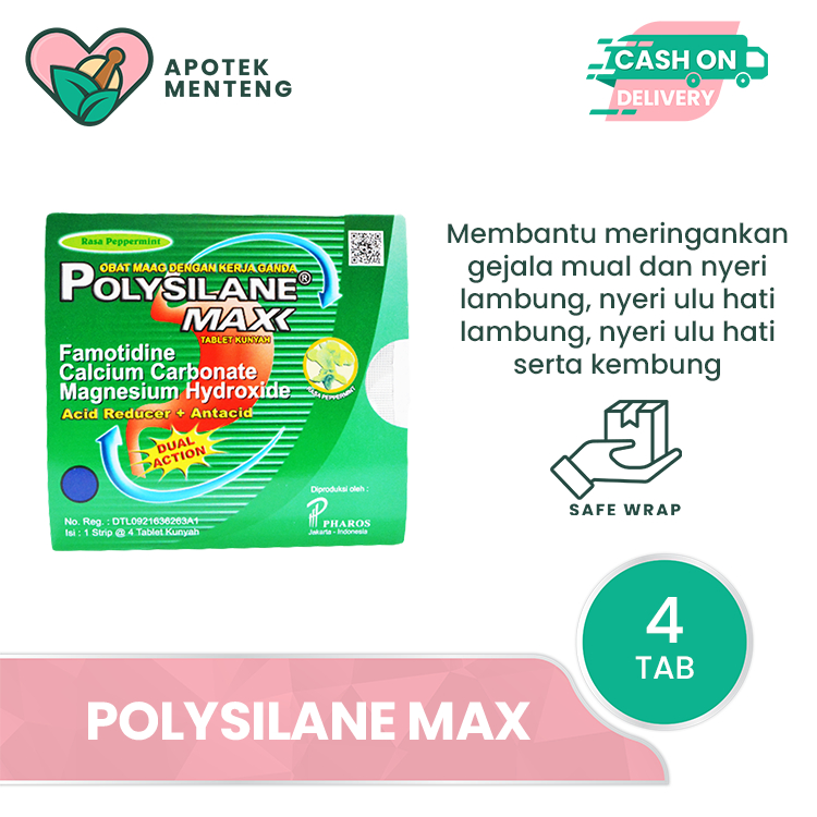 Jual Polysilane Max Peppermint Tablet - Tablet Kunyah Obat Maag Dual ...